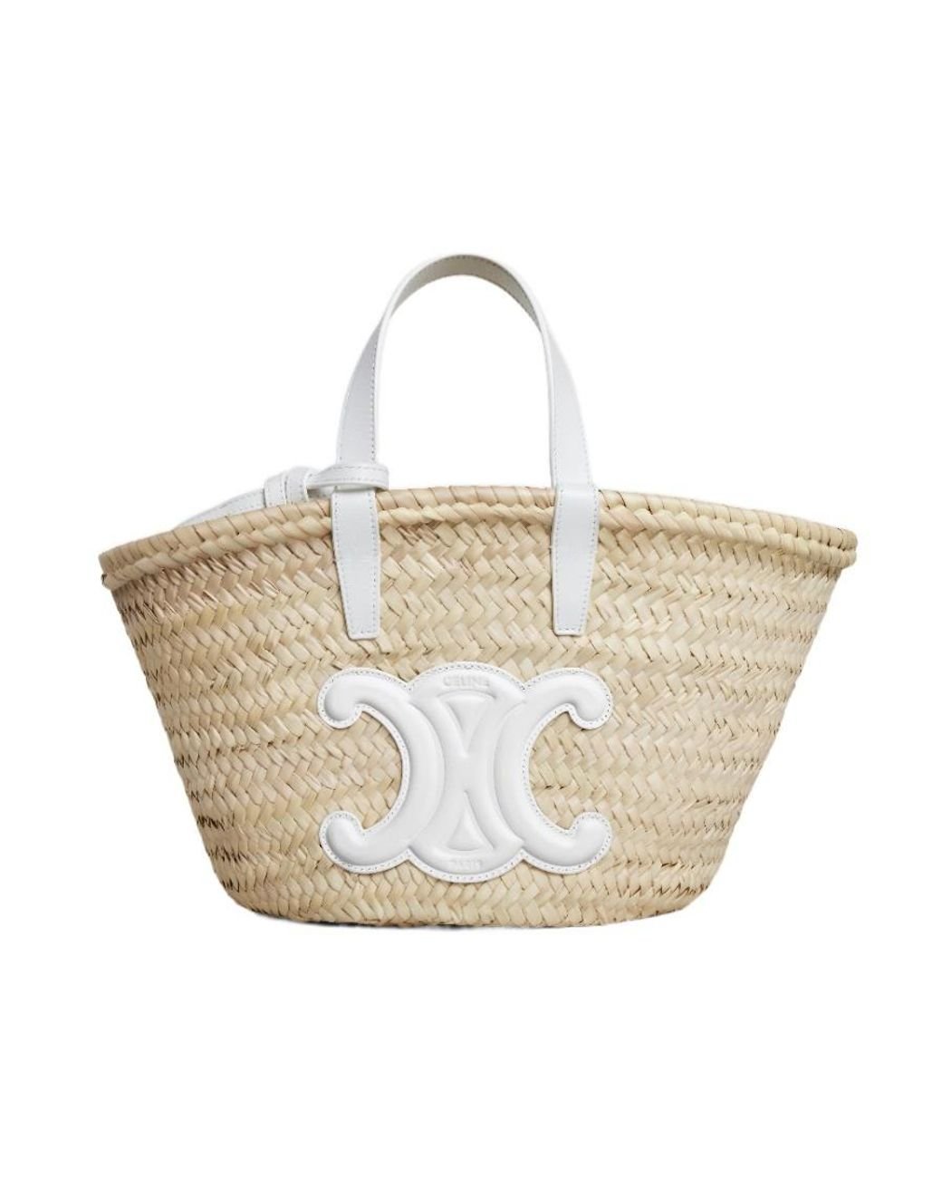 Celine Ten Logo Shoulder Bag in White | Lyst