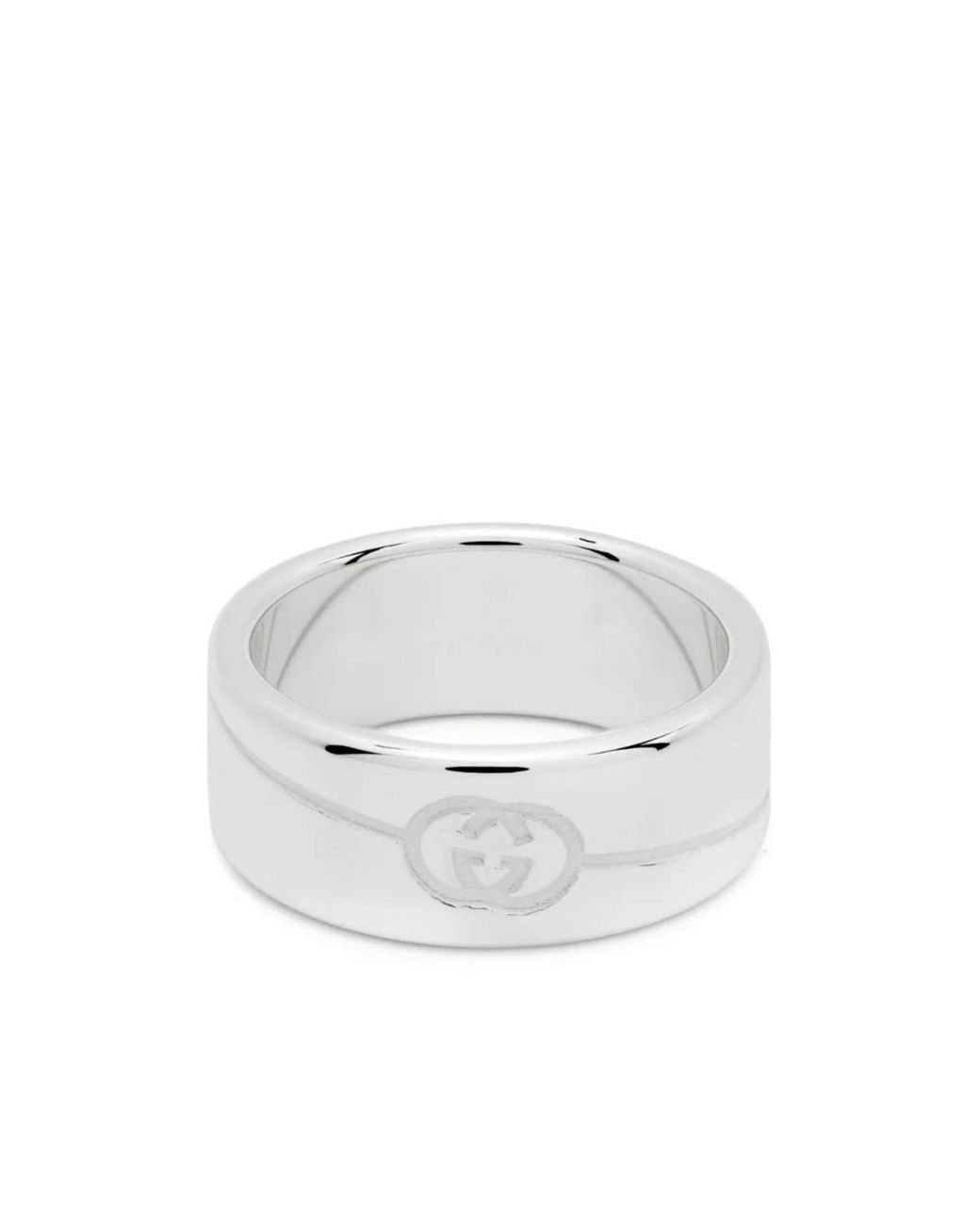 Gucci Interlocking G Ring in White for Men | Lyst