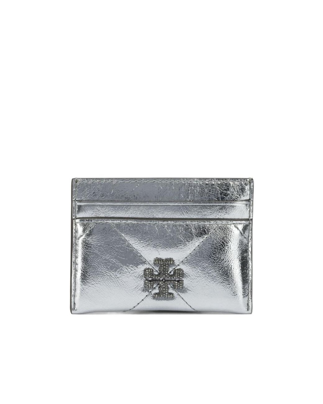Tory Burch Logo-Embellished Card Holder in Gray | Lyst