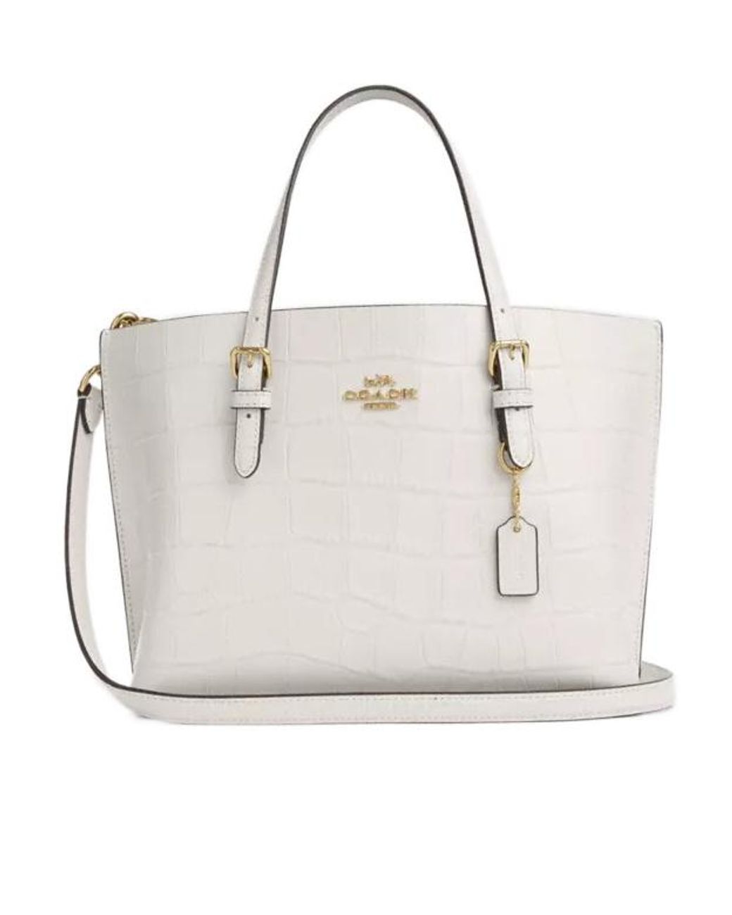 COACH Mollie Double Handle Shoulder Bag in White | Lyst