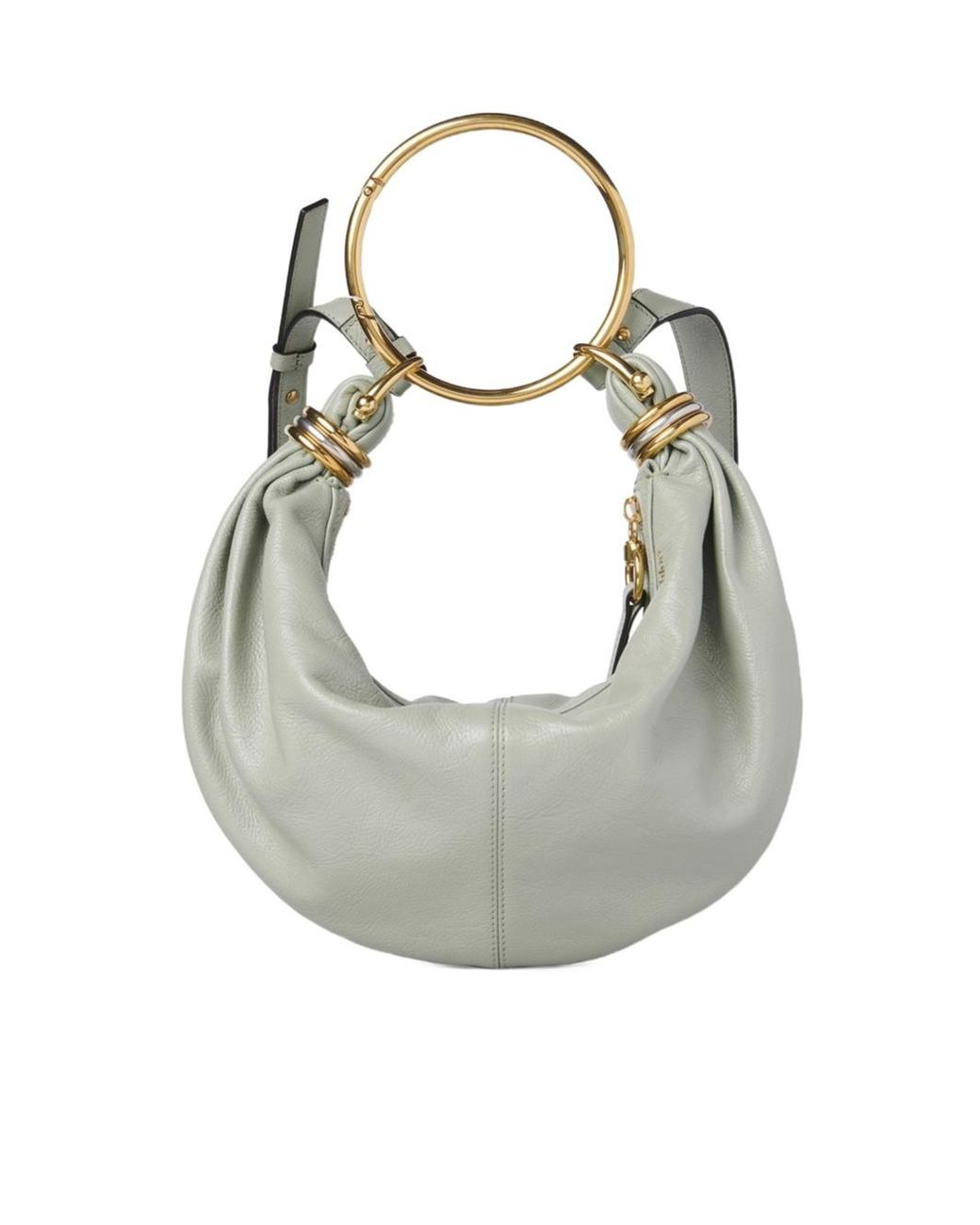 Chloé Logo Shoulder Bag in Gray | Lyst