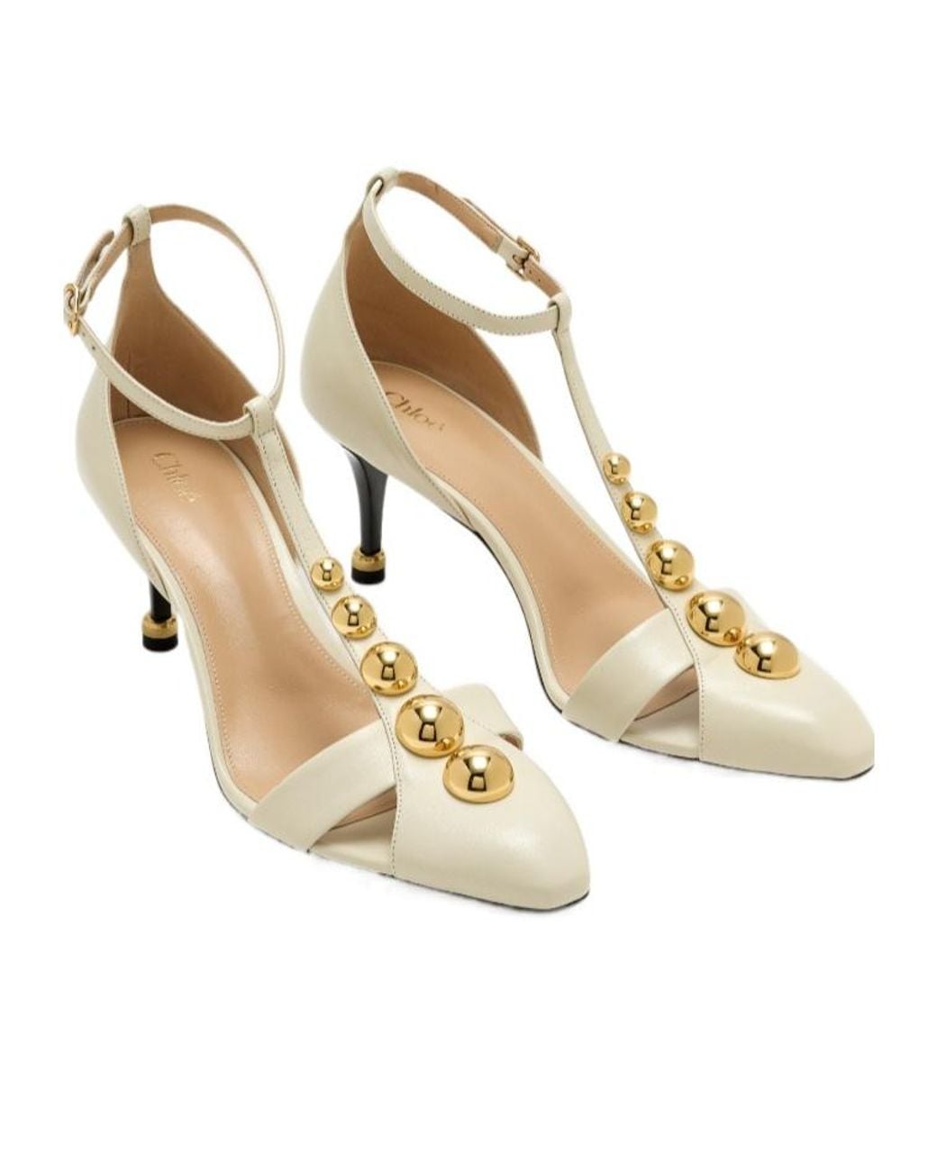 Chloé Chloé Cleia Ankle-Strap Pumps in Metallic | Lyst