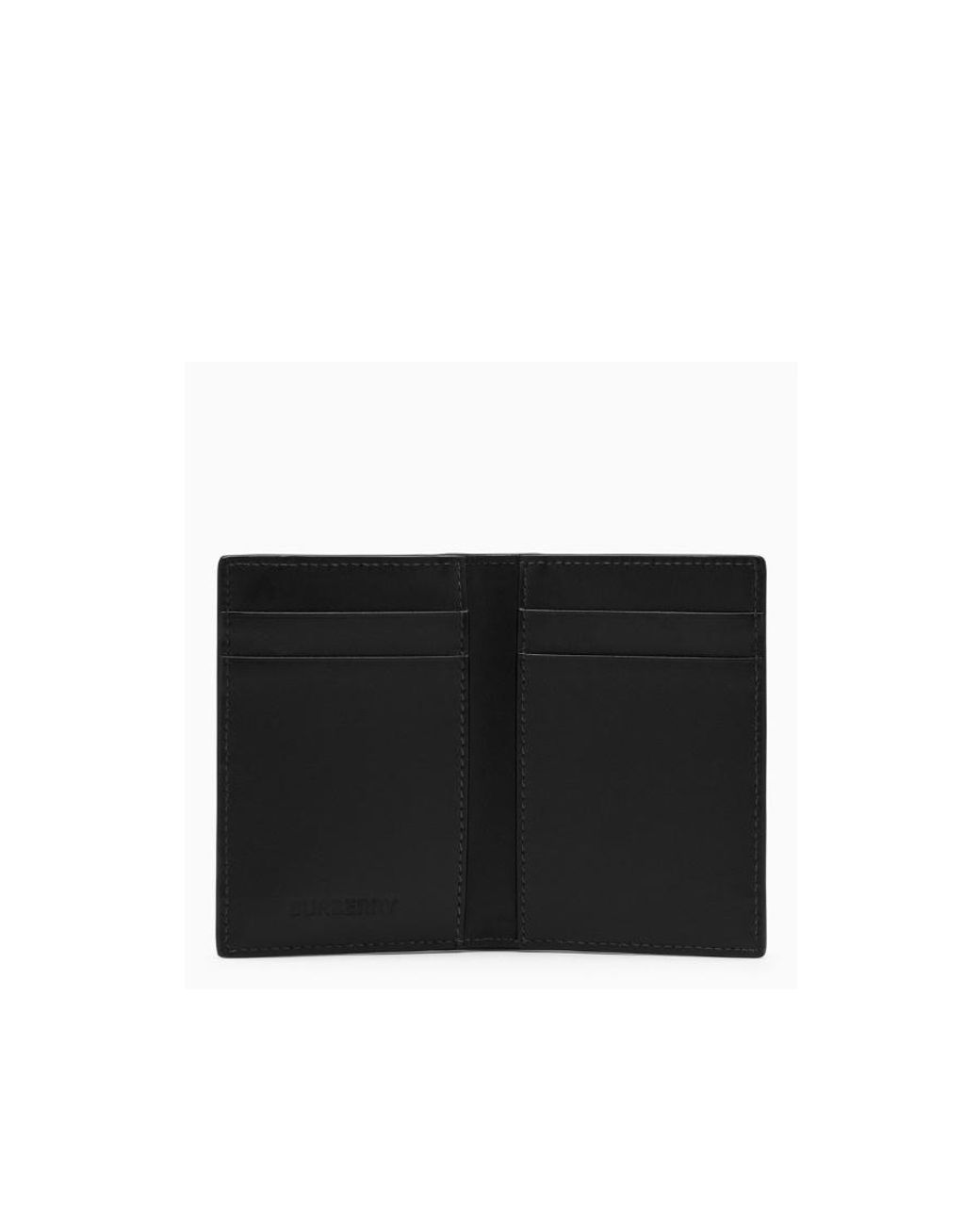 Burberry Check-Printed Logo Plaque Bifold Card Holder in Black for Men ...