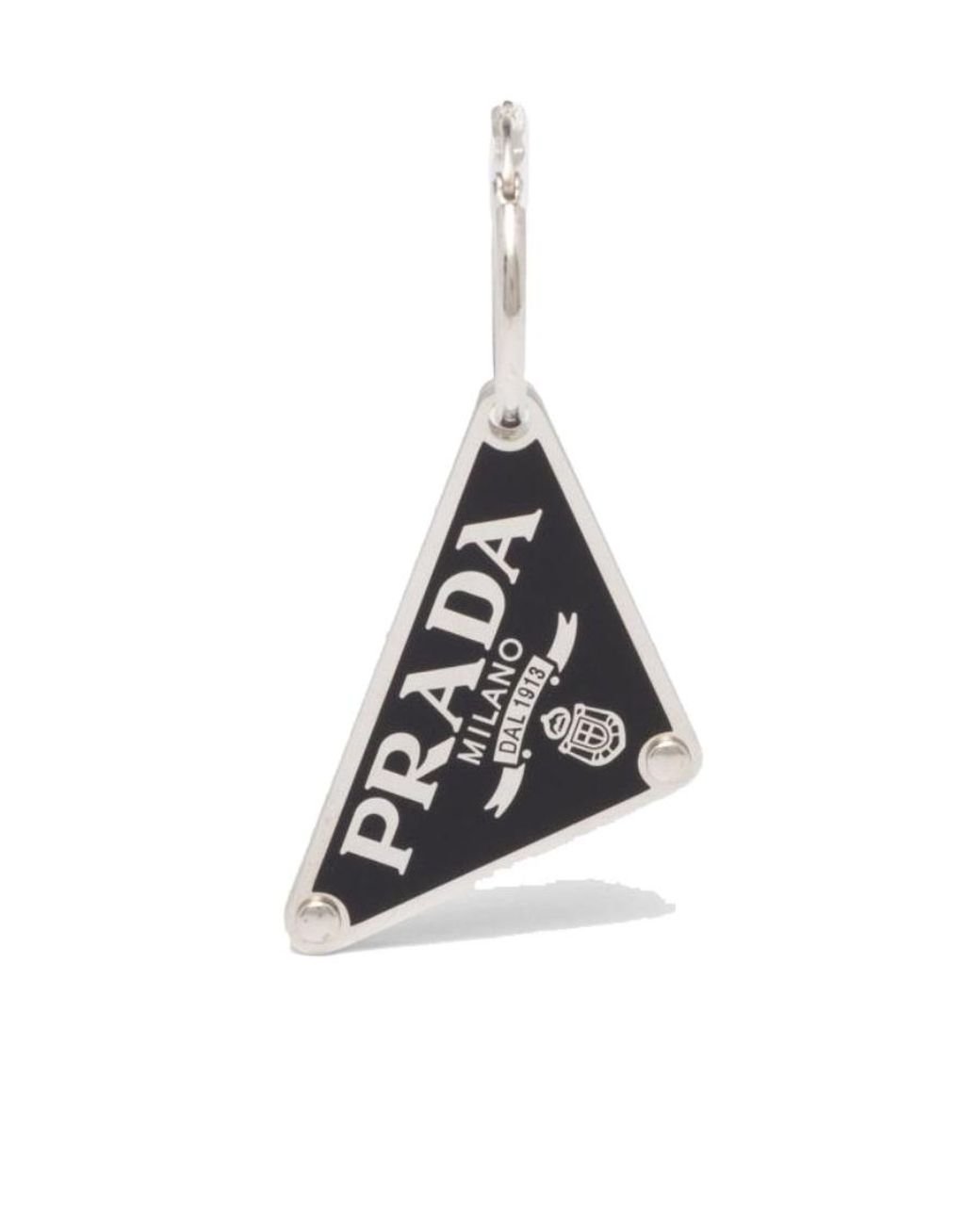 Prada Symbole Pendant Left Earring in White | Lyst