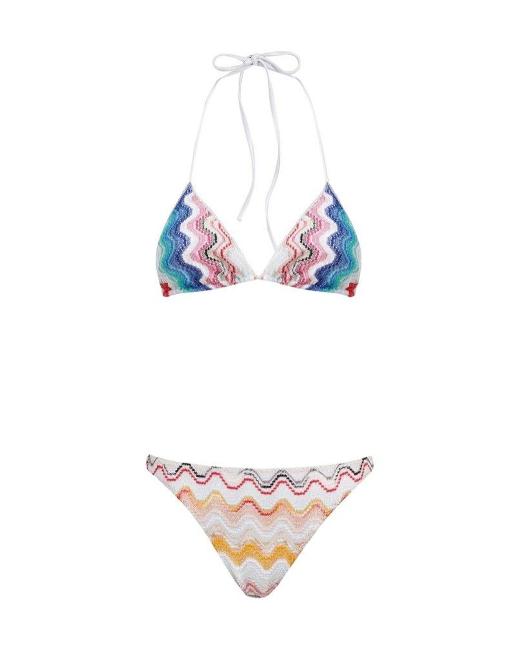 Missoni Triangle Bikini Set in White | Lyst