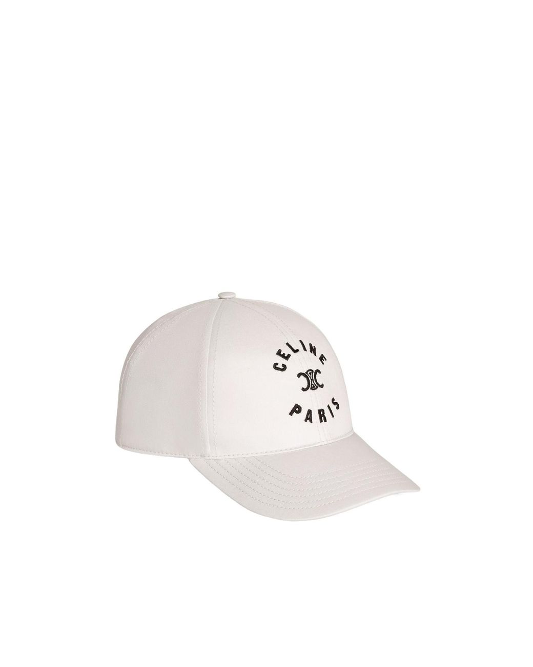 Celine Trimphe Baseball Cap in White | Lyst