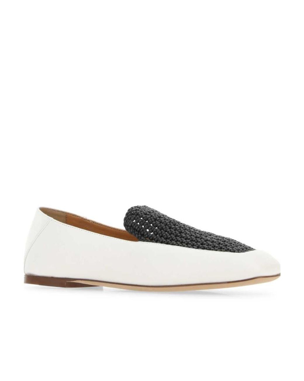 Chloé Chloé Two-Tone Loafers in White | Lyst