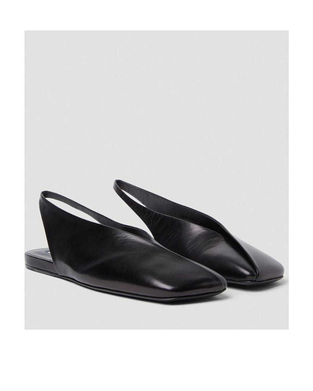 Jil Sander Asymmetric-Toe Ballerina Shoes in Black | Lyst
