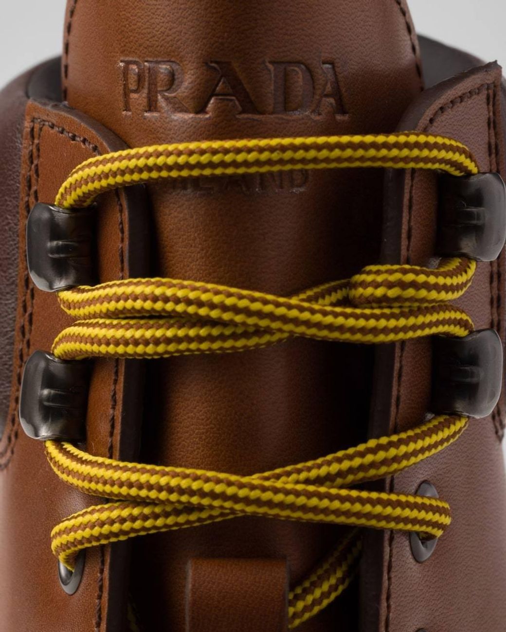 Prada Round-Toe Lace-Up Boots in Brown for Men | Lyst