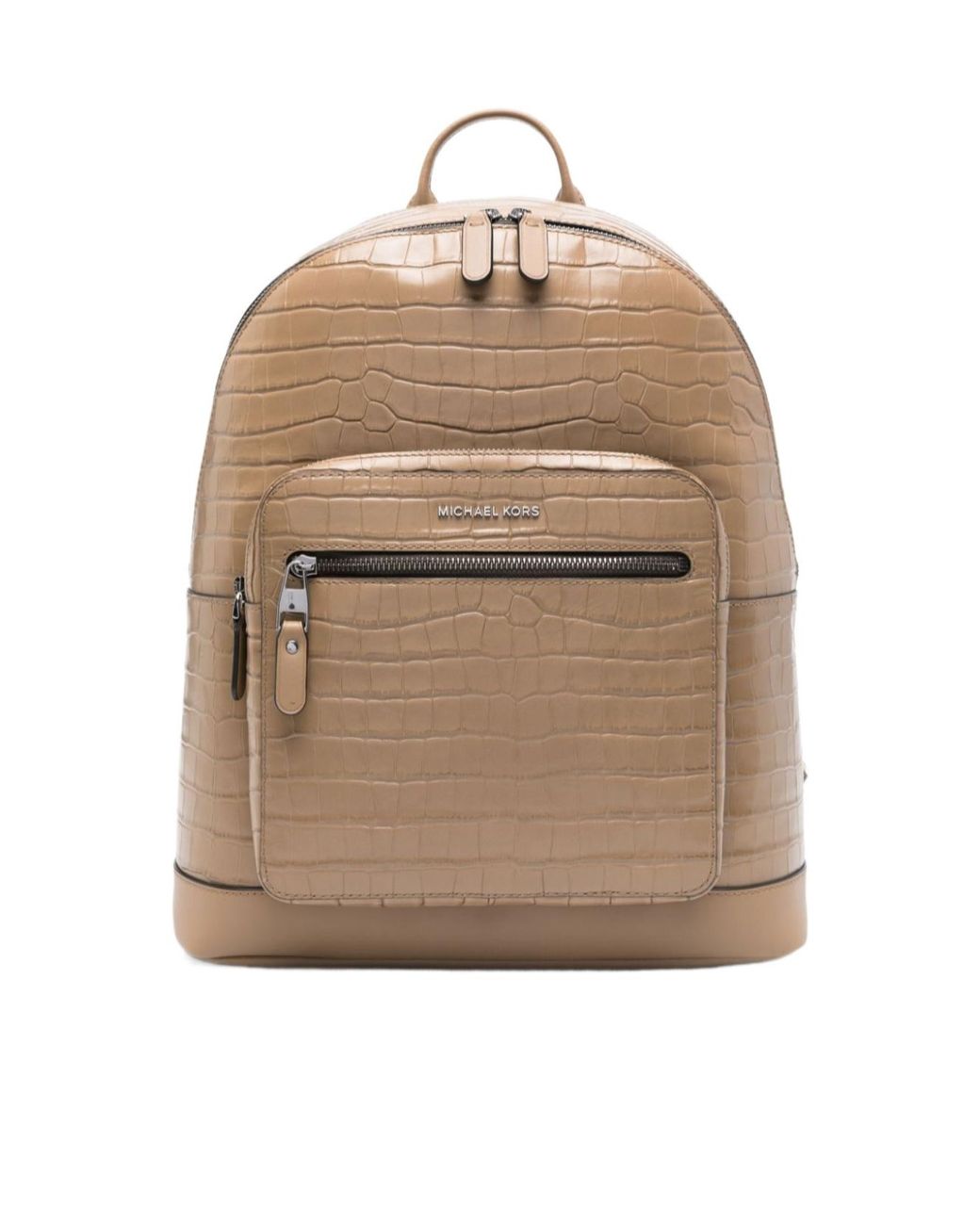 Michael Kors Hudson Crocodile Embossed Leather Commuter Backpack in ...