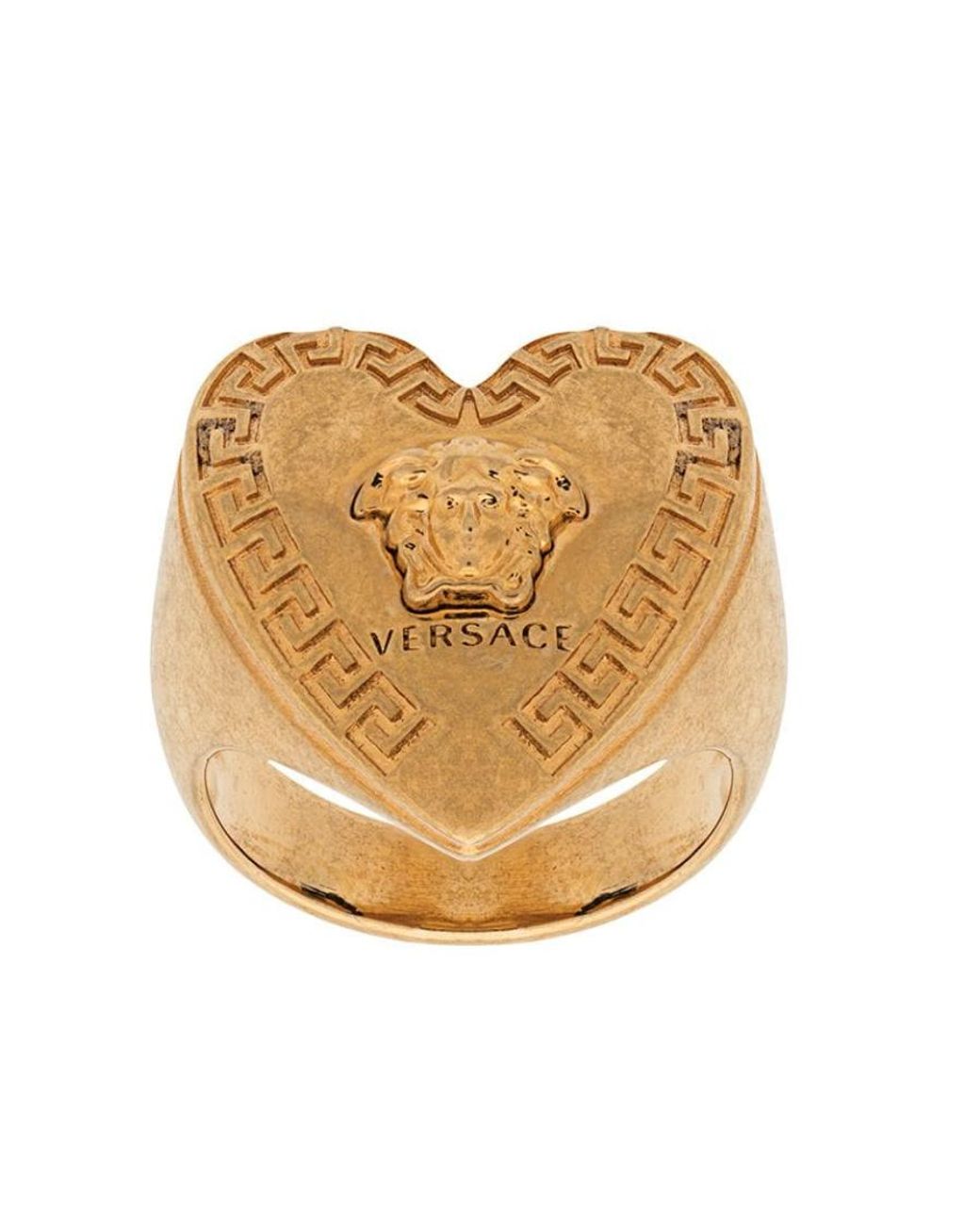Versace Heart-Shaped Medusa Pattern Ring in Natural | Lyst UK