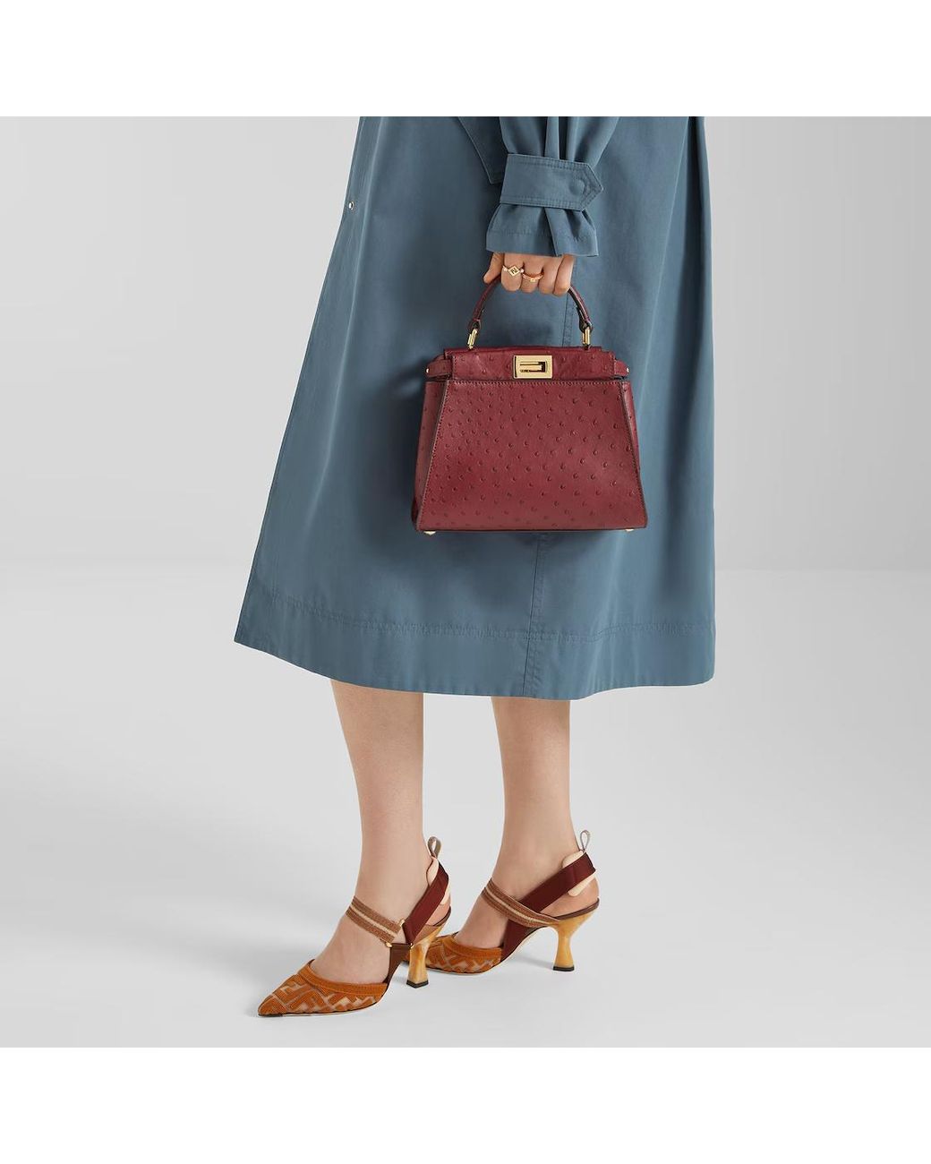 Fendi Colibrì Ff High-Heel Slingback Pumps in Brown | Lyst