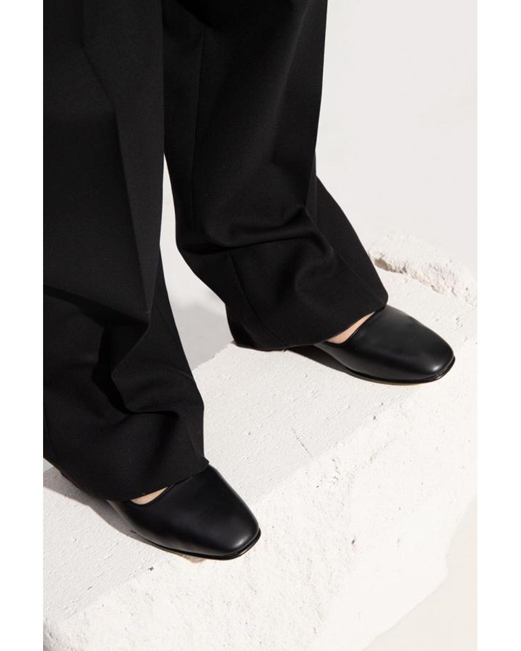 The Row Ava Mary Jane Flats in Black | Lyst