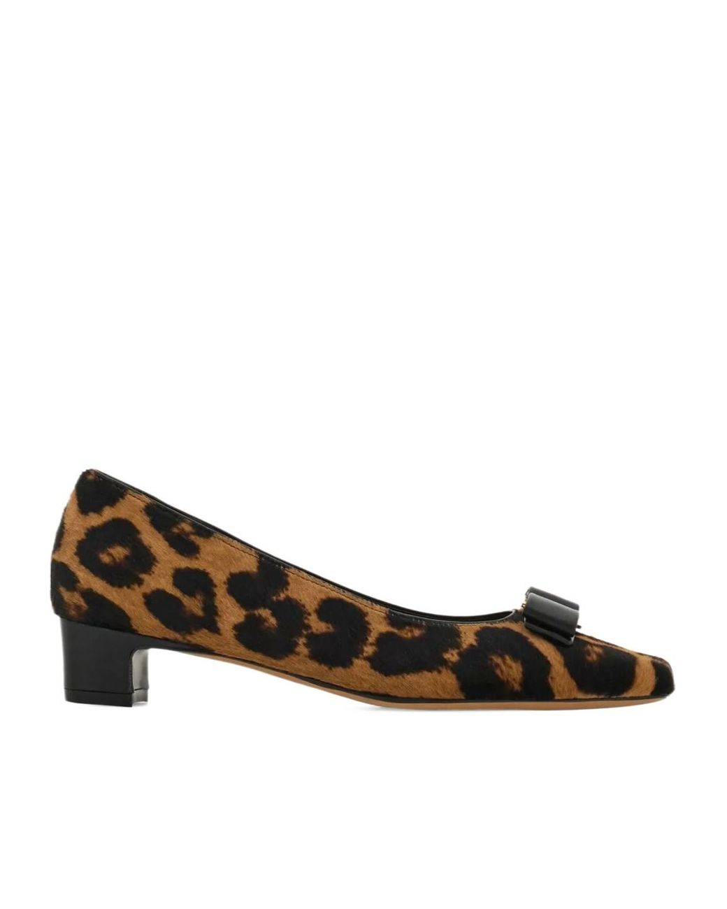 Ferragamo Ferragamo Leopard-Printed Mid-Heeled Pumps in Brown | Lyst