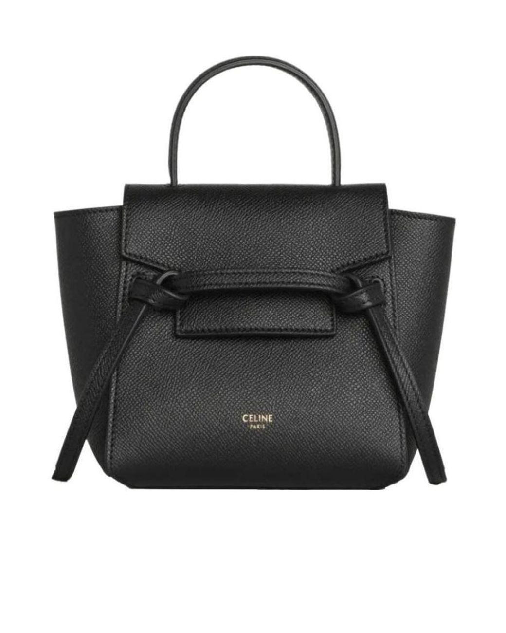 Celine Belt Pico Crossbody Bag in Black | Lyst