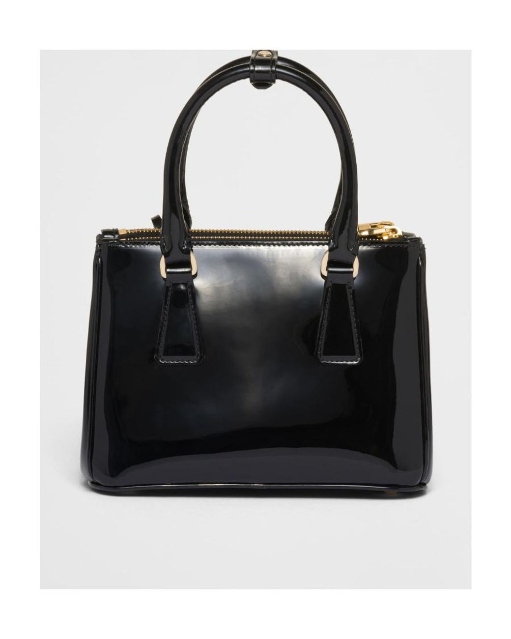 Prada Galleria Triangle-Logo Mini Handbag in Black | Lyst