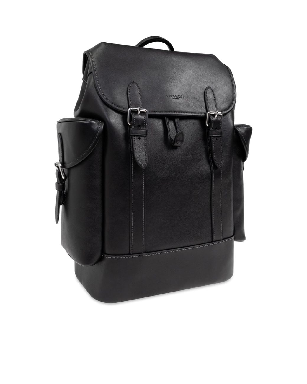 COACH Hitch Backpack In Natural Full-grain Leather in Black for Men | Lyst