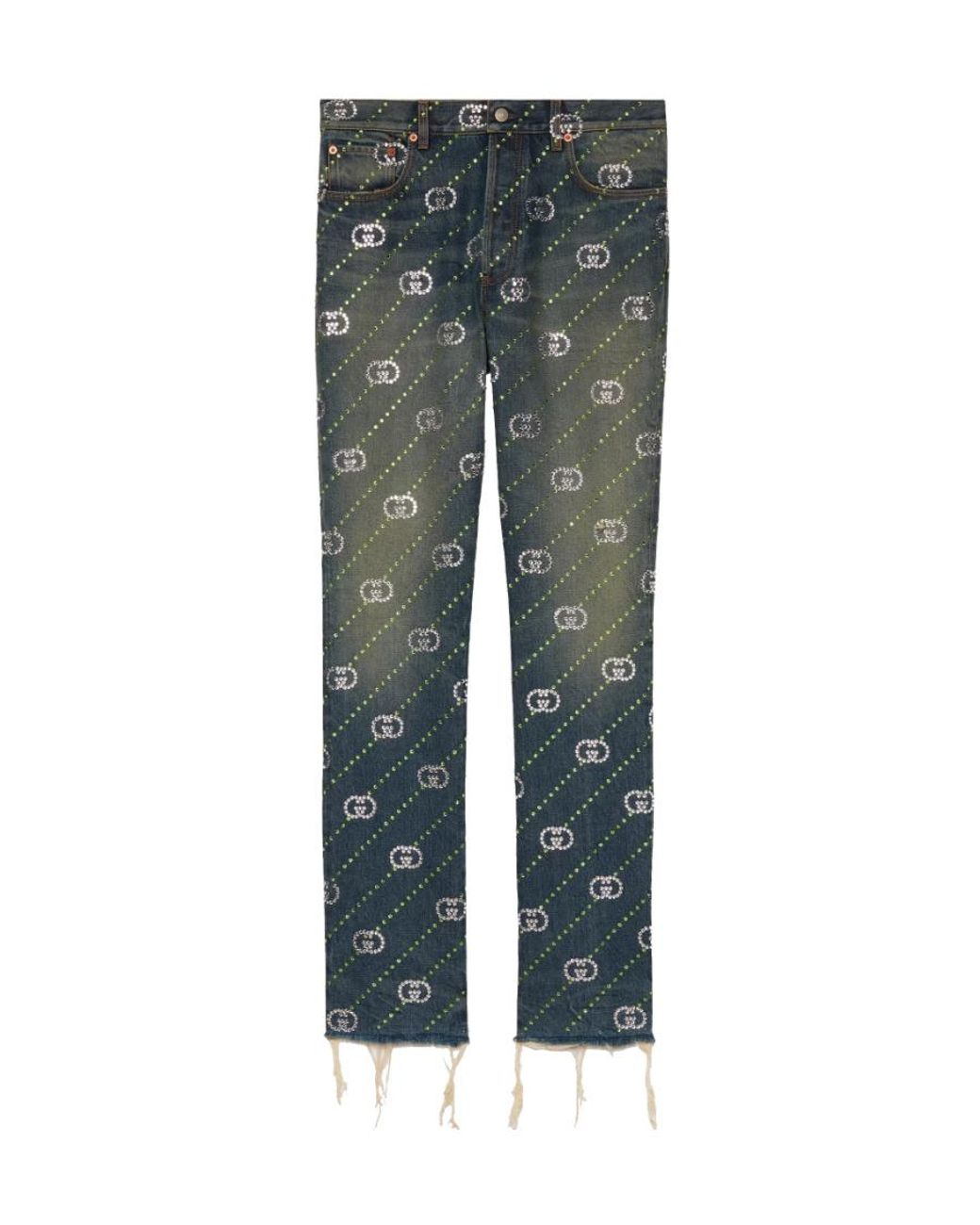 Gucci Interlocking G Straight-Leg Jeans in Green for Men | Lyst