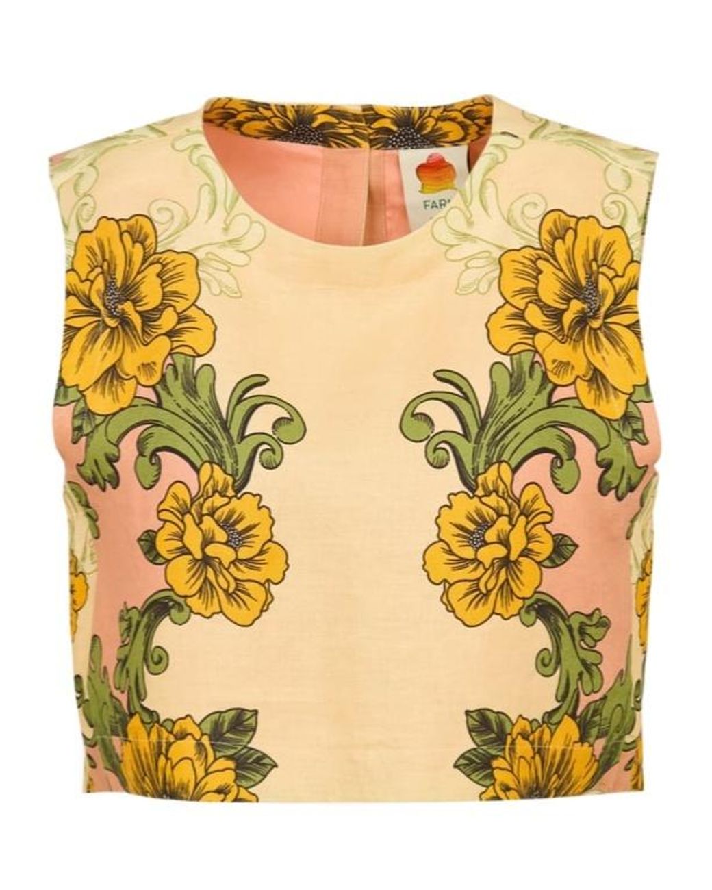 FARM Rio Crew Neck Floral Vest in Yellow | Lyst