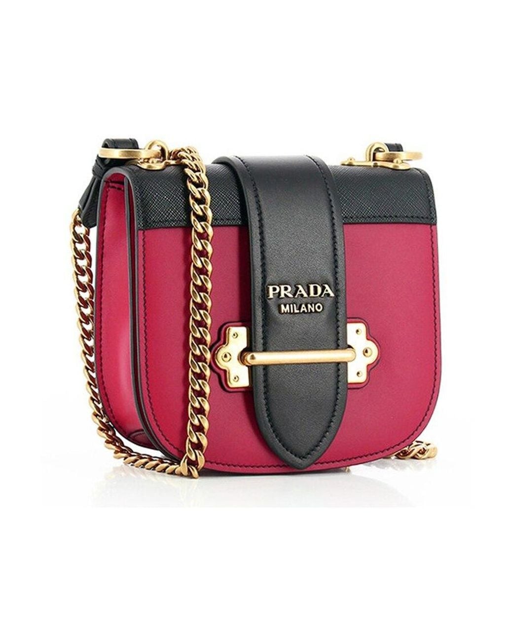 Prada Logo One Shoulder Woc in Red | Lyst