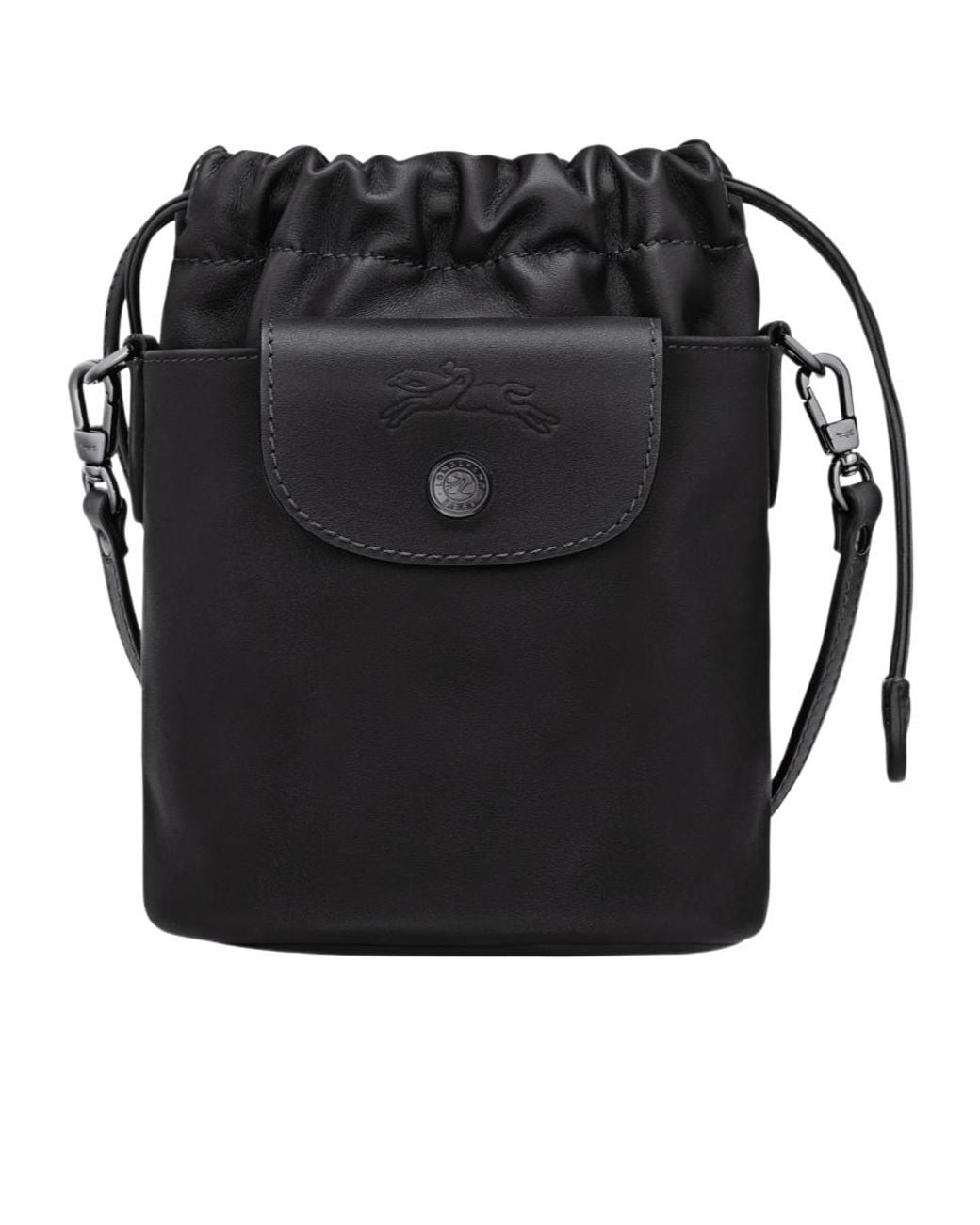 Longchamp Drawstring Bucket Bag in Black | Lyst