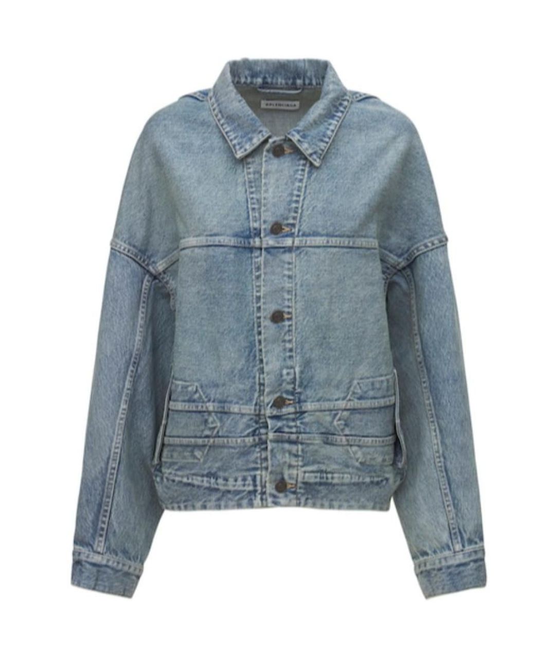 Balenciaga Large Profile Denim Coat in Blue | Lyst