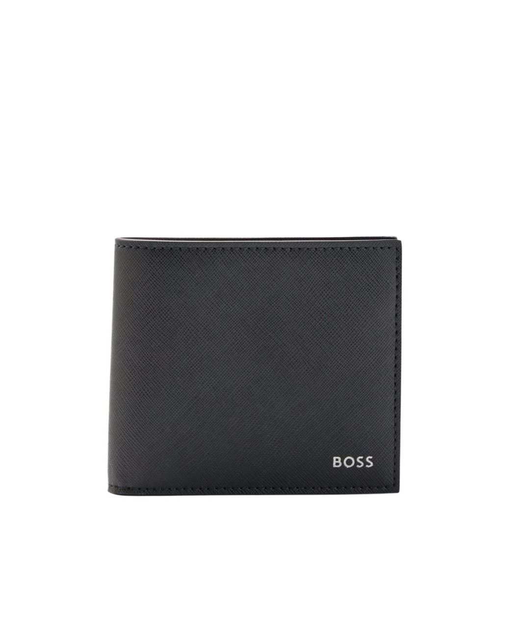 BOSS Double-Folded Wallet in Black for Men | Lyst