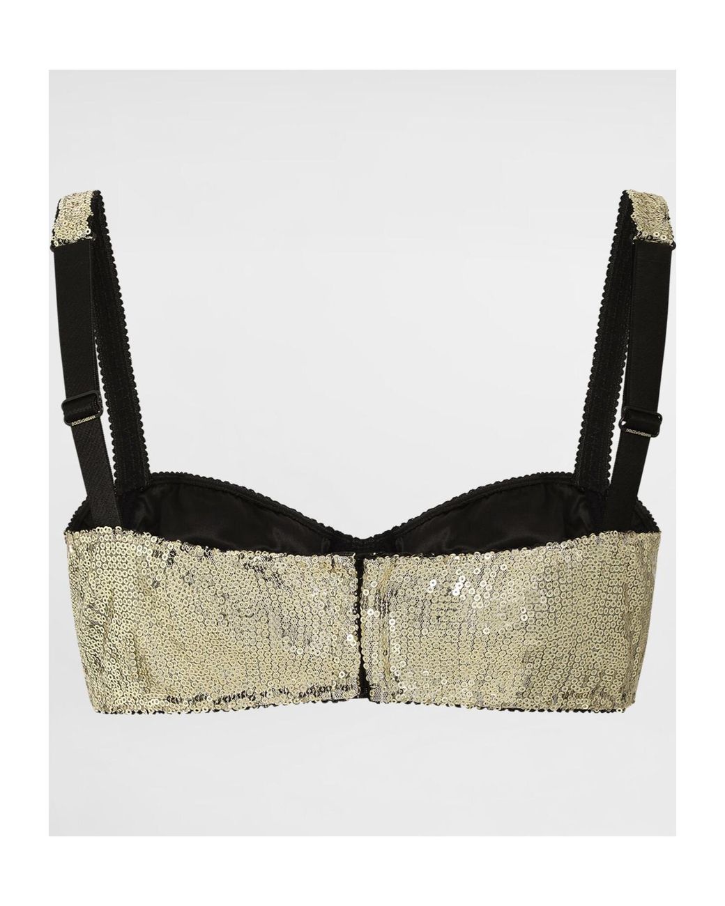 Dolce & Gabbana Sequin Embellished Bra in Natural | Lyst