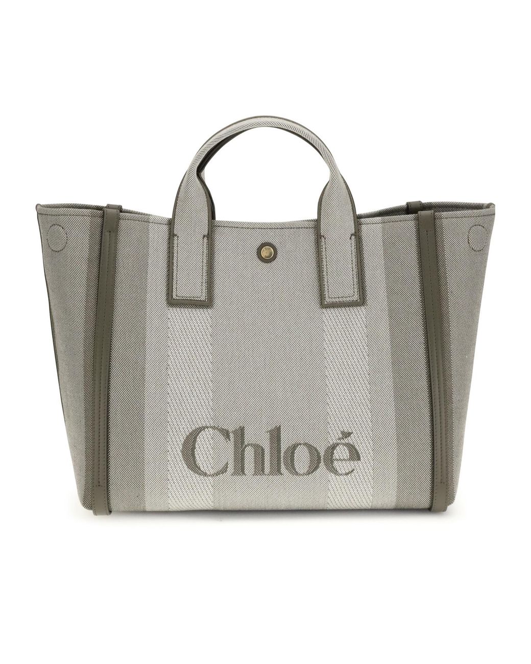Chloé Chloé Carry Logo Detailed Large Tote Bag in Gray | Lyst