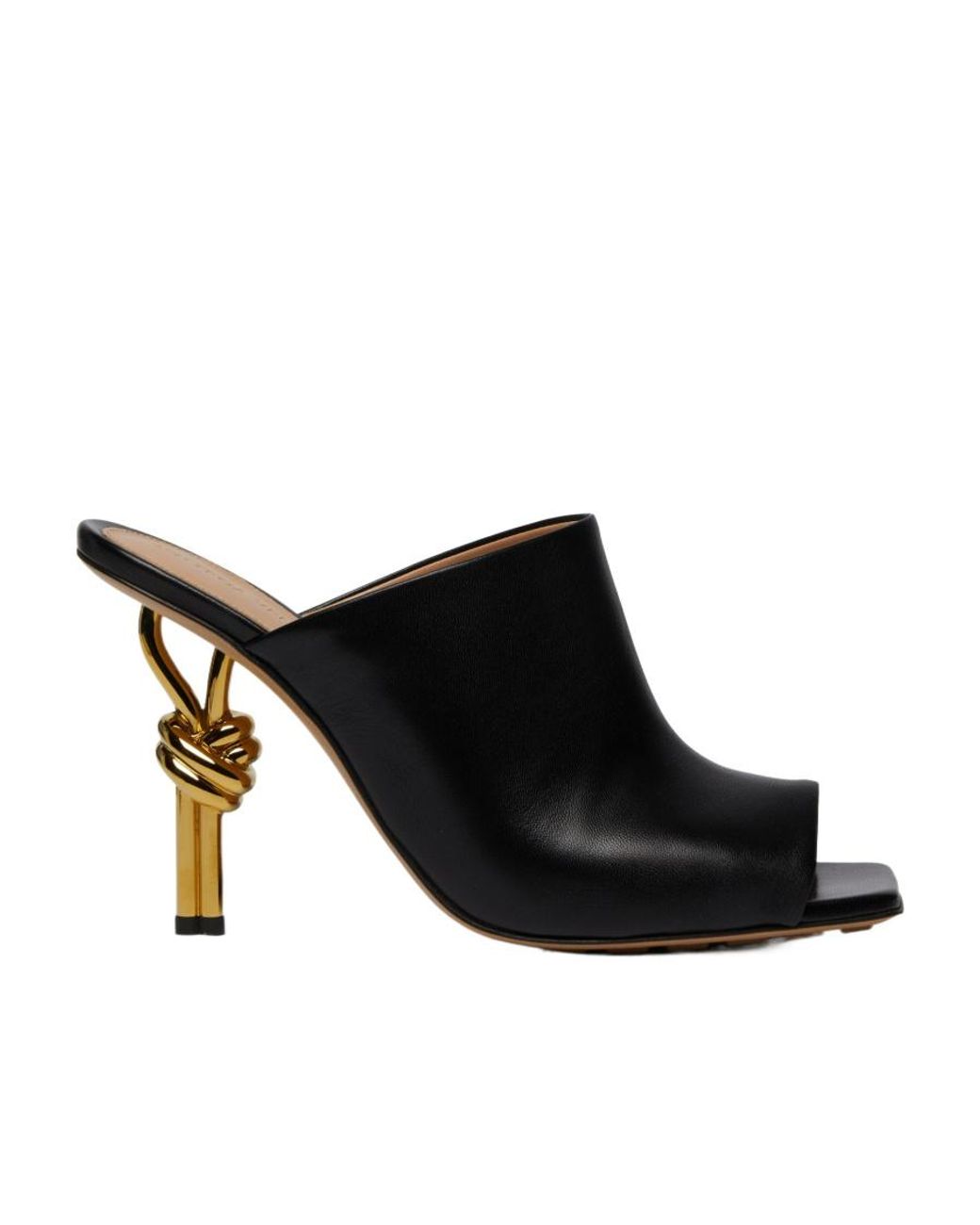 Bottega Veneta Logo Exposed High-Heeled Sandals in Black | Lyst