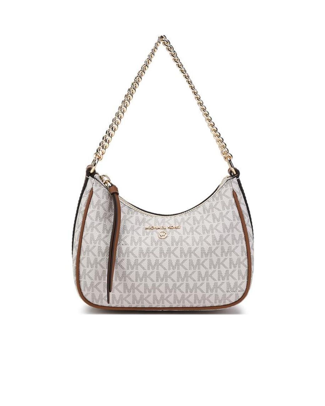 Michael Kors Jet Set Charm Series Small Logo Shoulder Bag in White | Lyst