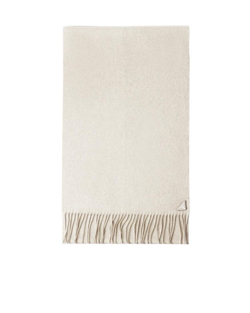 Prada Silk And Cashmere Scarf in White for Men | Lyst