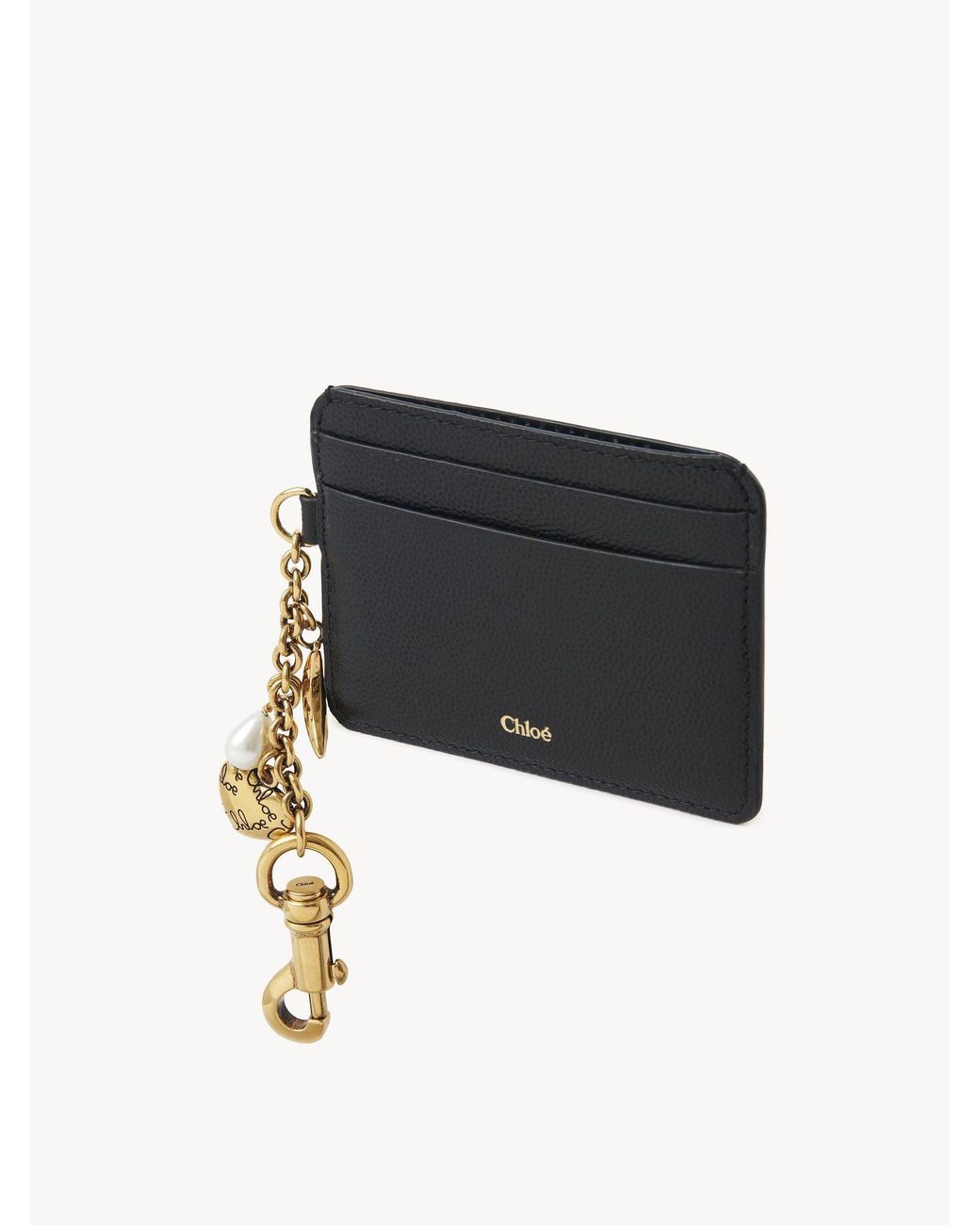 Chloé Chloé Charms Card Holder in Black | Lyst