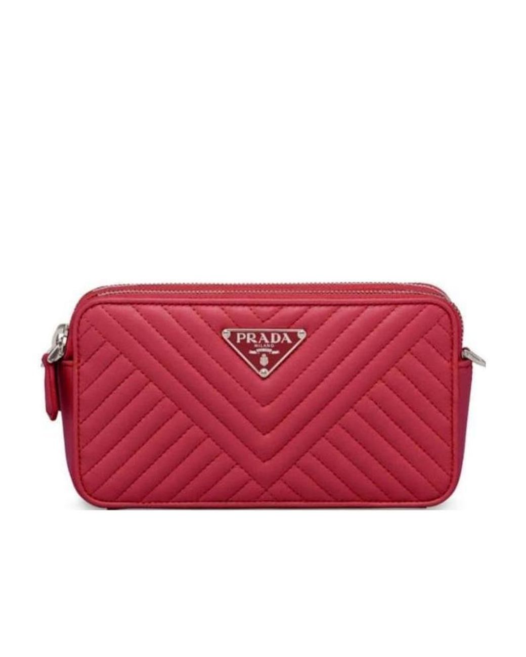 Prada Logo Mini Bag in Red | Lyst