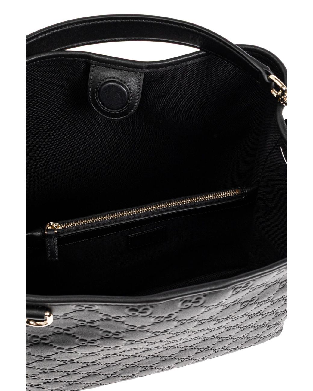 Gucci Gg Embossed Shoulder Bag in Black | Lyst