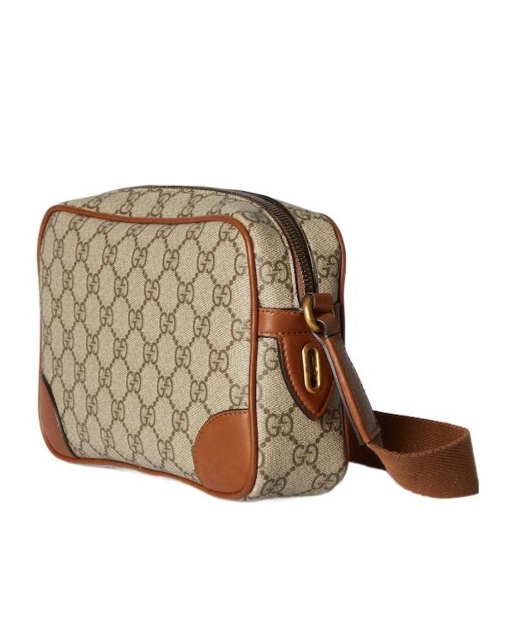Gucci Gg Emblem Embossed Super Mini Bag in Brown for Men | Lyst