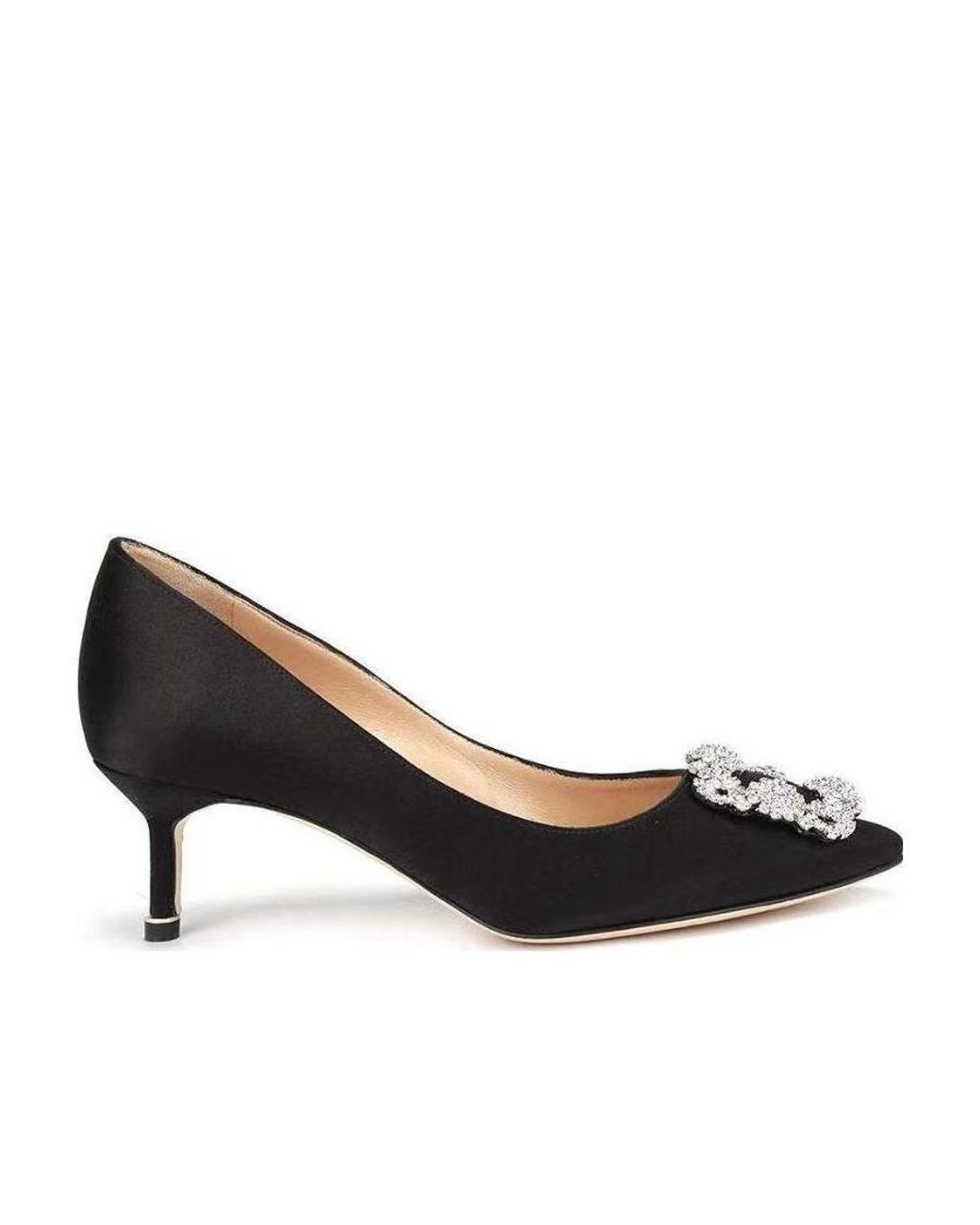 Manolo Blahnik Diamond Button High Heels in Black | Lyst