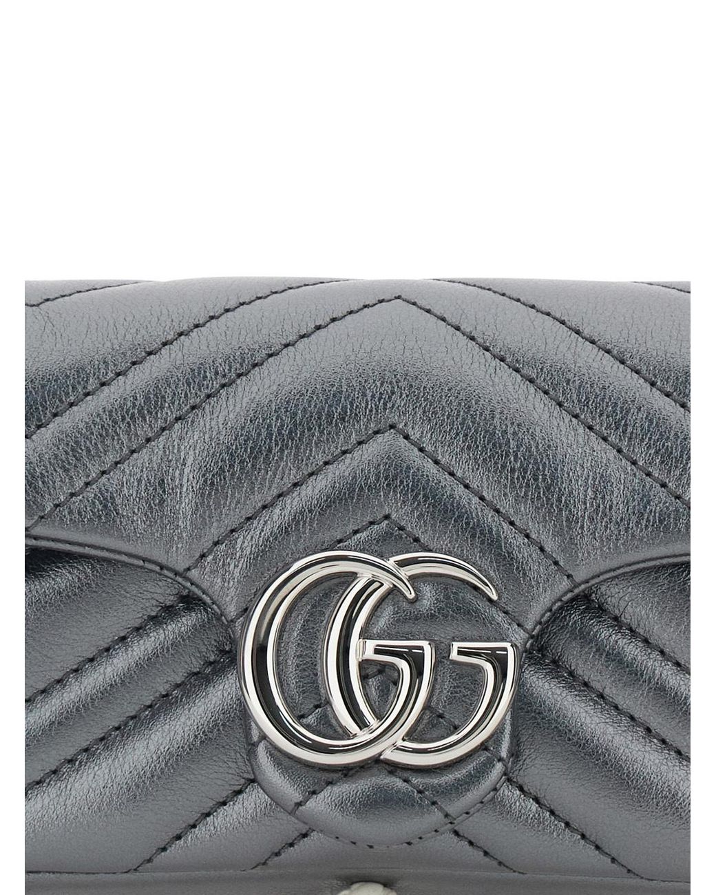 Gucci Gg Marmont Mini Shoulder Bag in Gray | Lyst