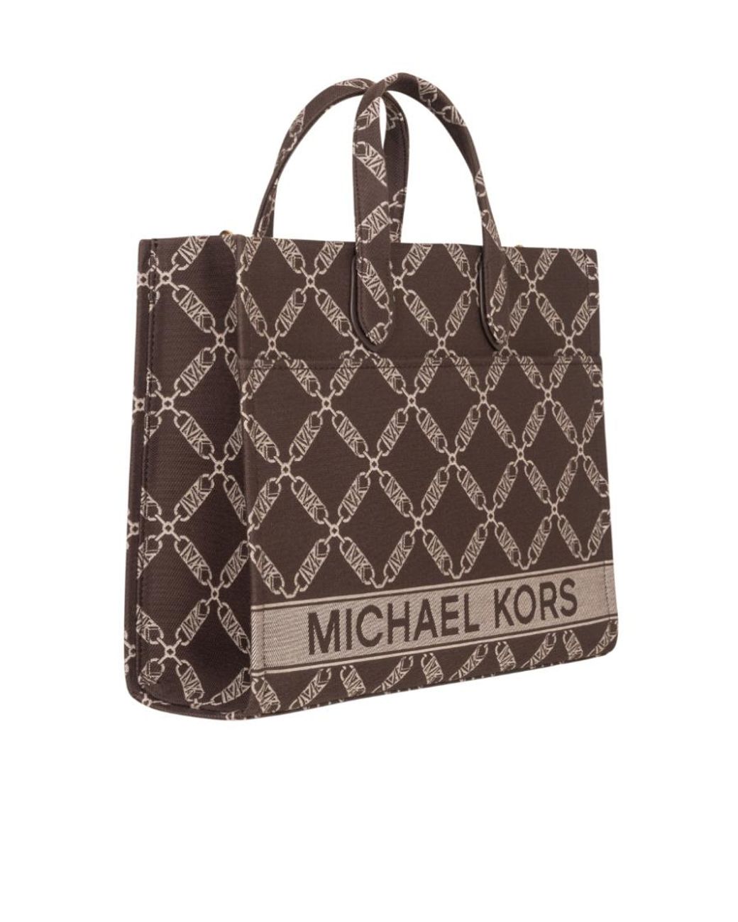 Michael Kors Michael Gigi Logo Jacquard Large Tote Bag in Brown | Lyst