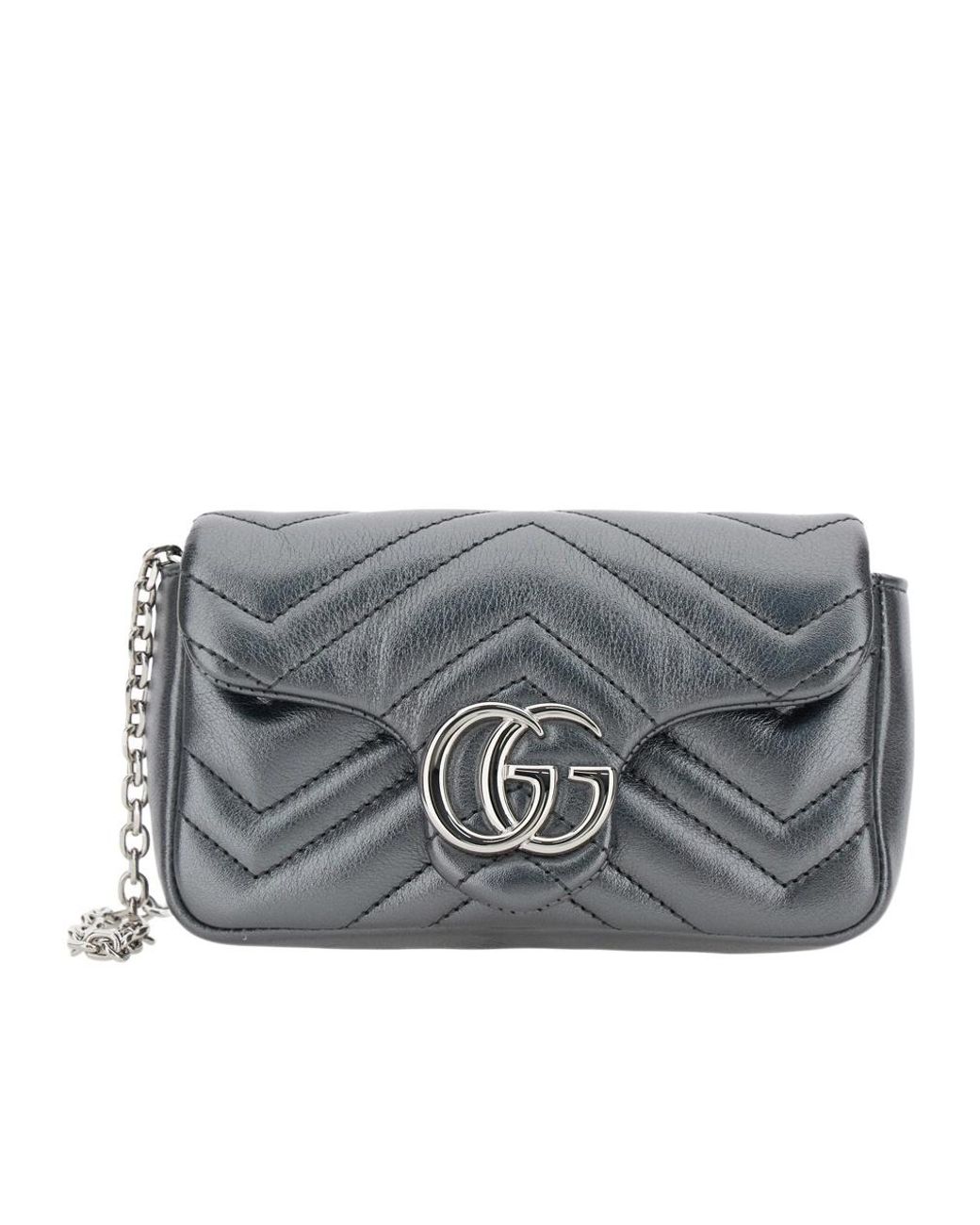 Gucci Gg Marmont Mini Shoulder Bag in Gray | Lyst