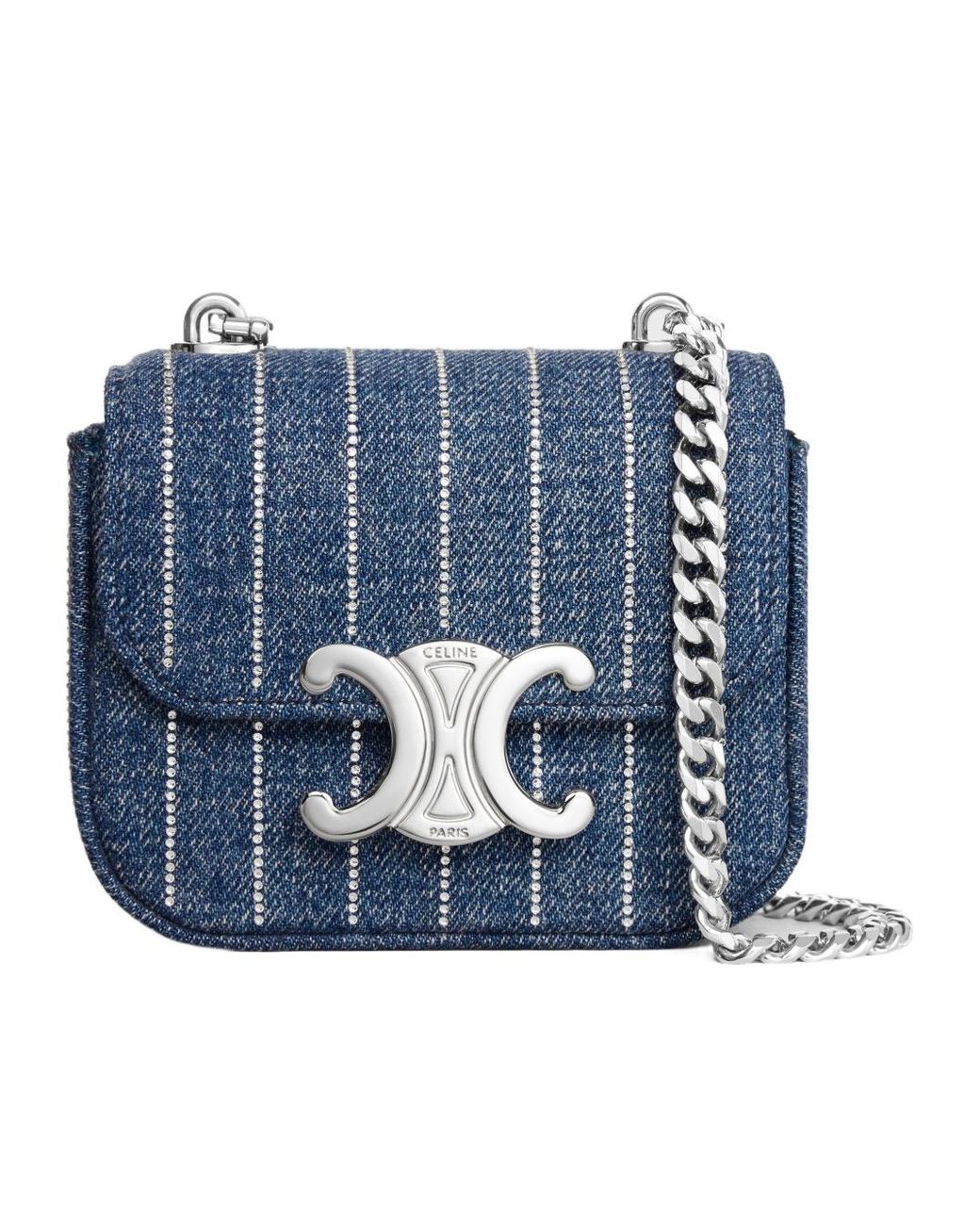 Celine Mini Chain Claude in Blue | Lyst