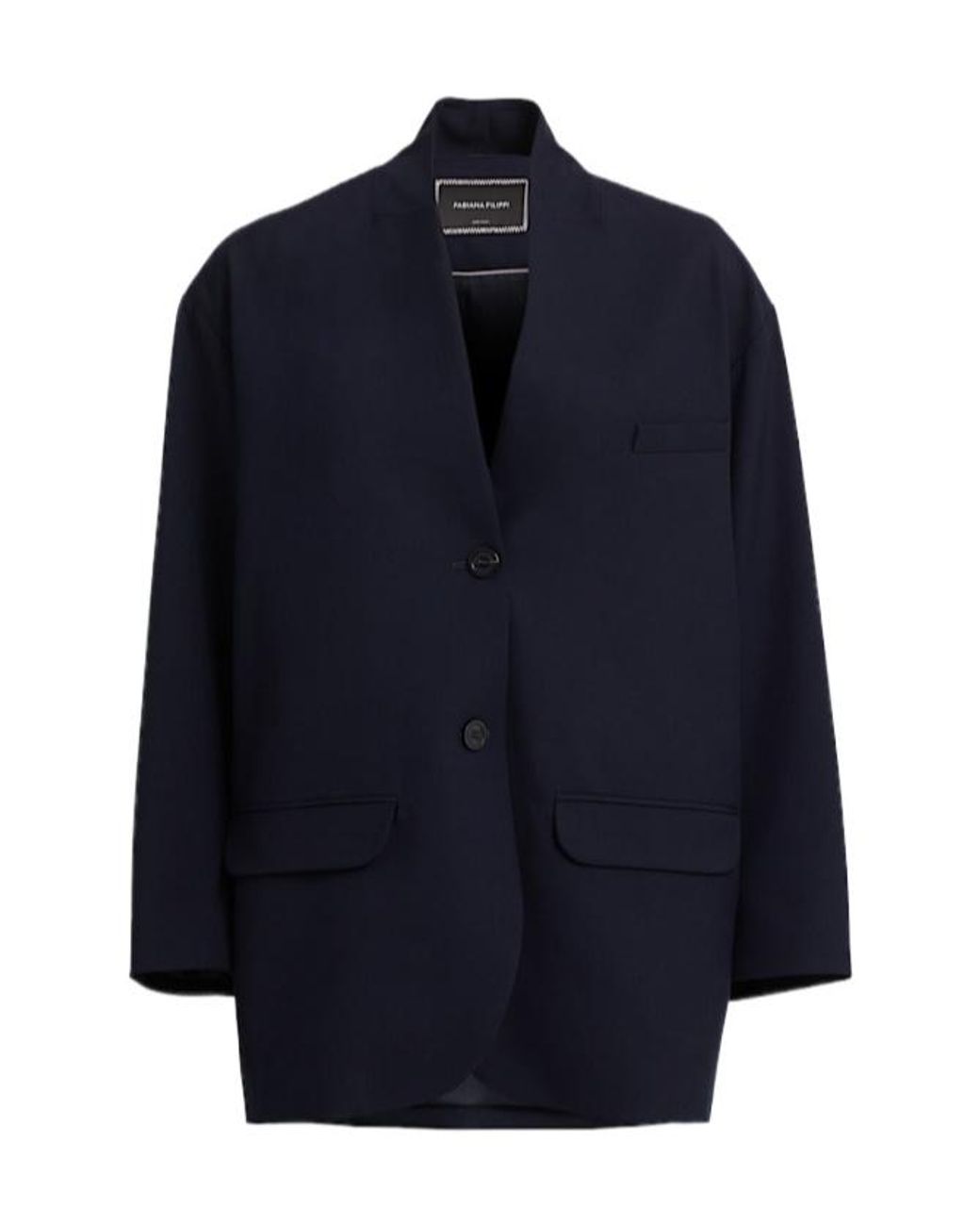 Fabiana Filippi Collarless Suit Jacket in Blue | Lyst UK