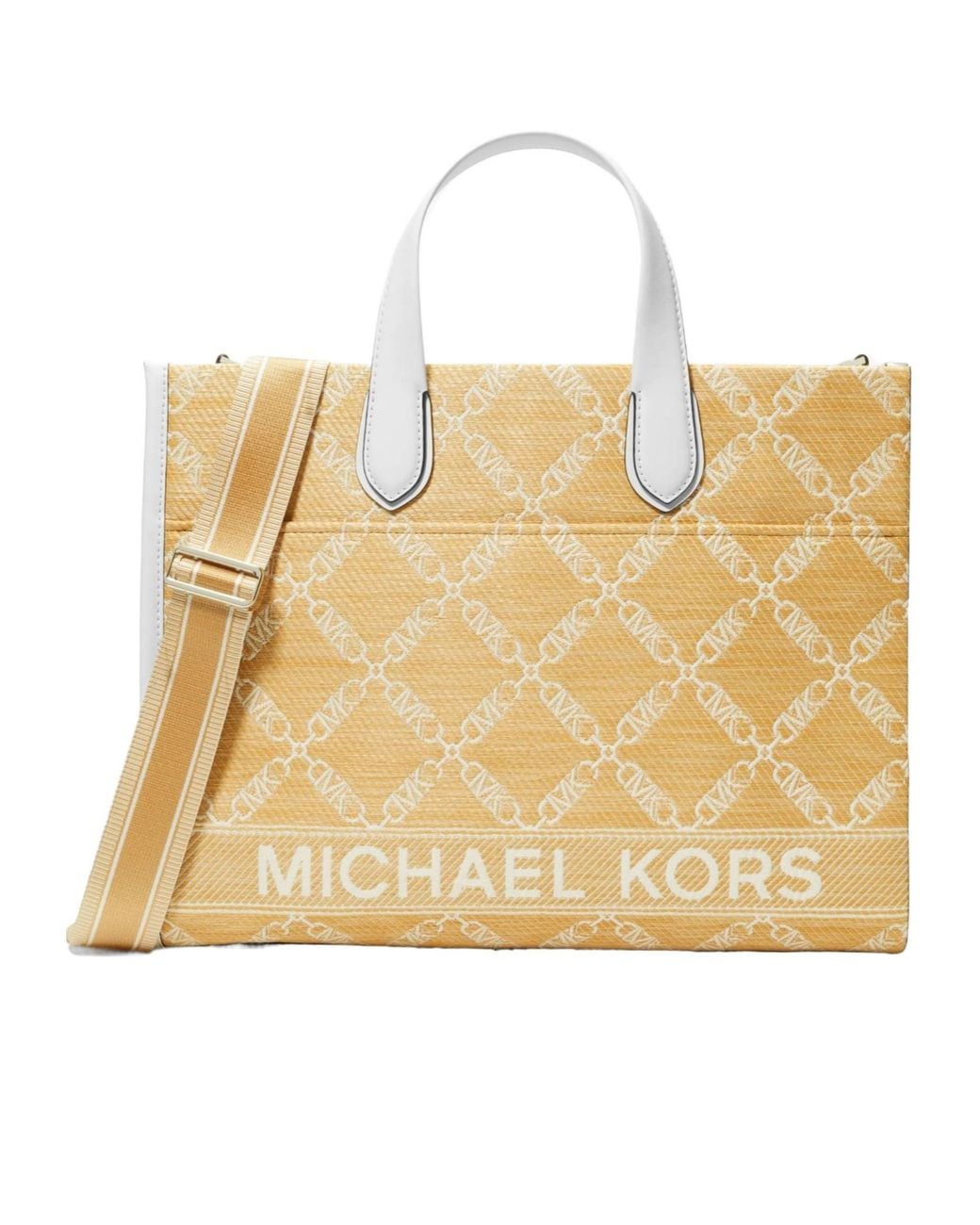 Michael Kors Michael Gigi Large Empire Logo Jacquard Tote Bag in ...