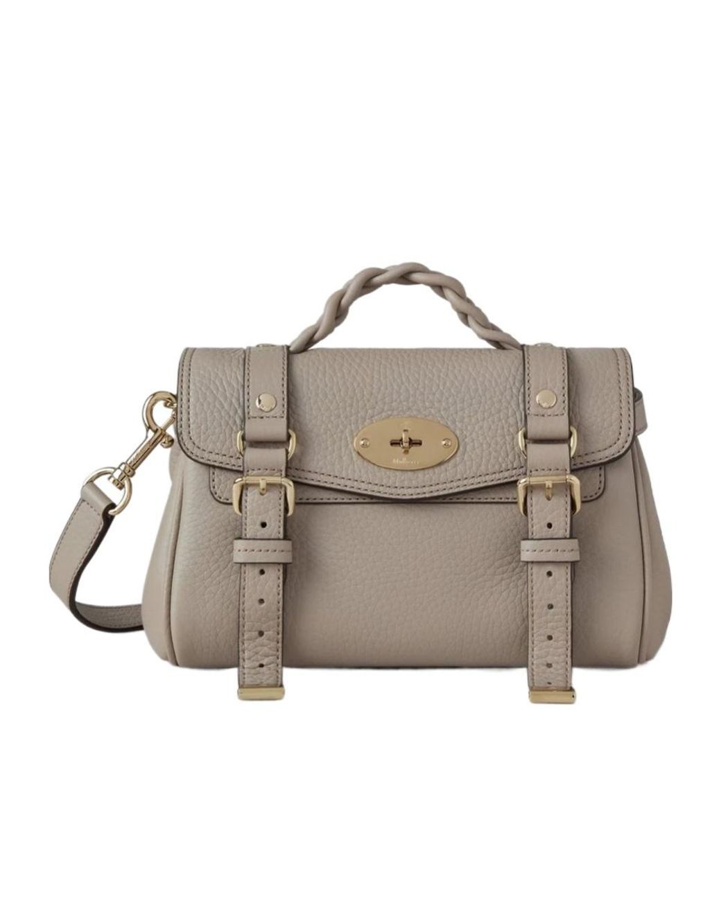 Mulberry Mini Alexa Braided-Handle Tote Bag in Metallic | Lyst