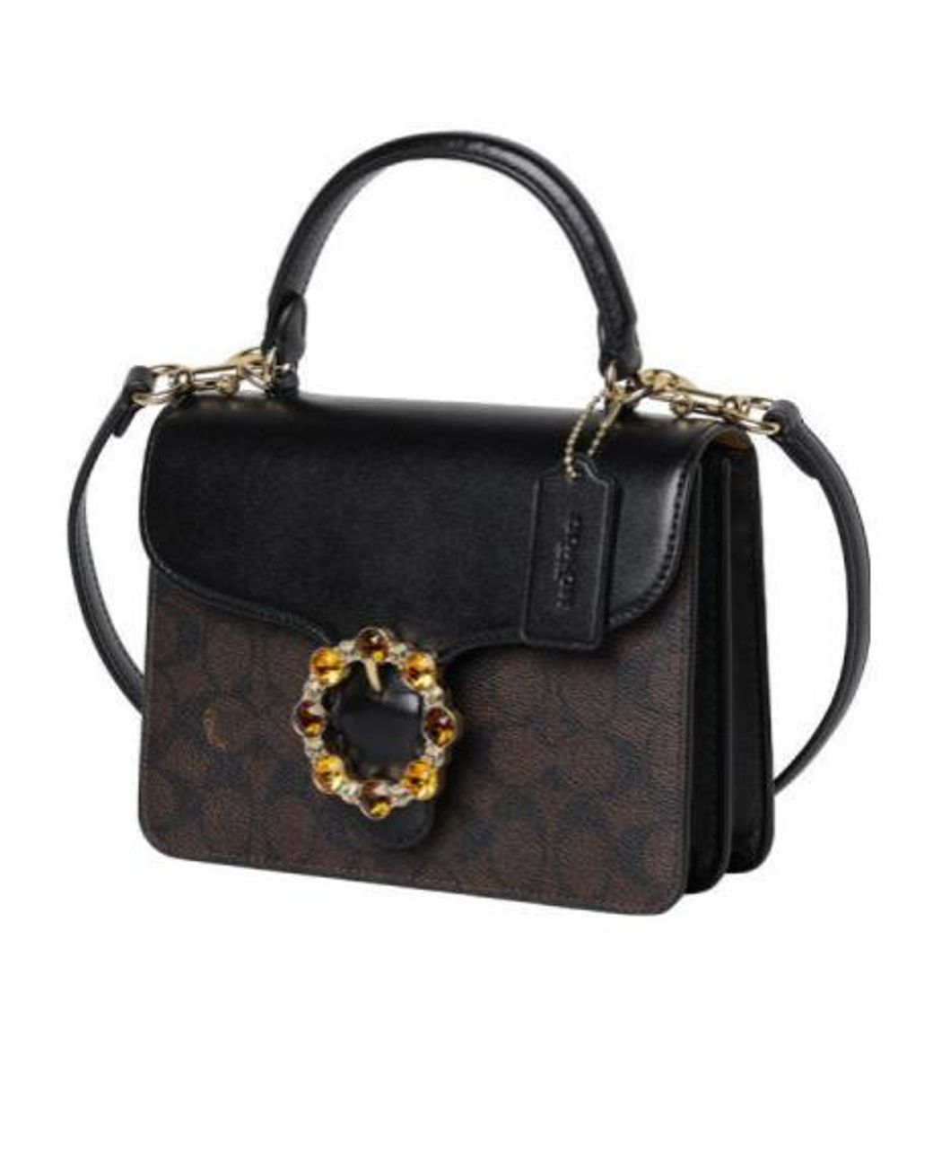 COACH Courtney Top Handle Bag in Black | Lyst
