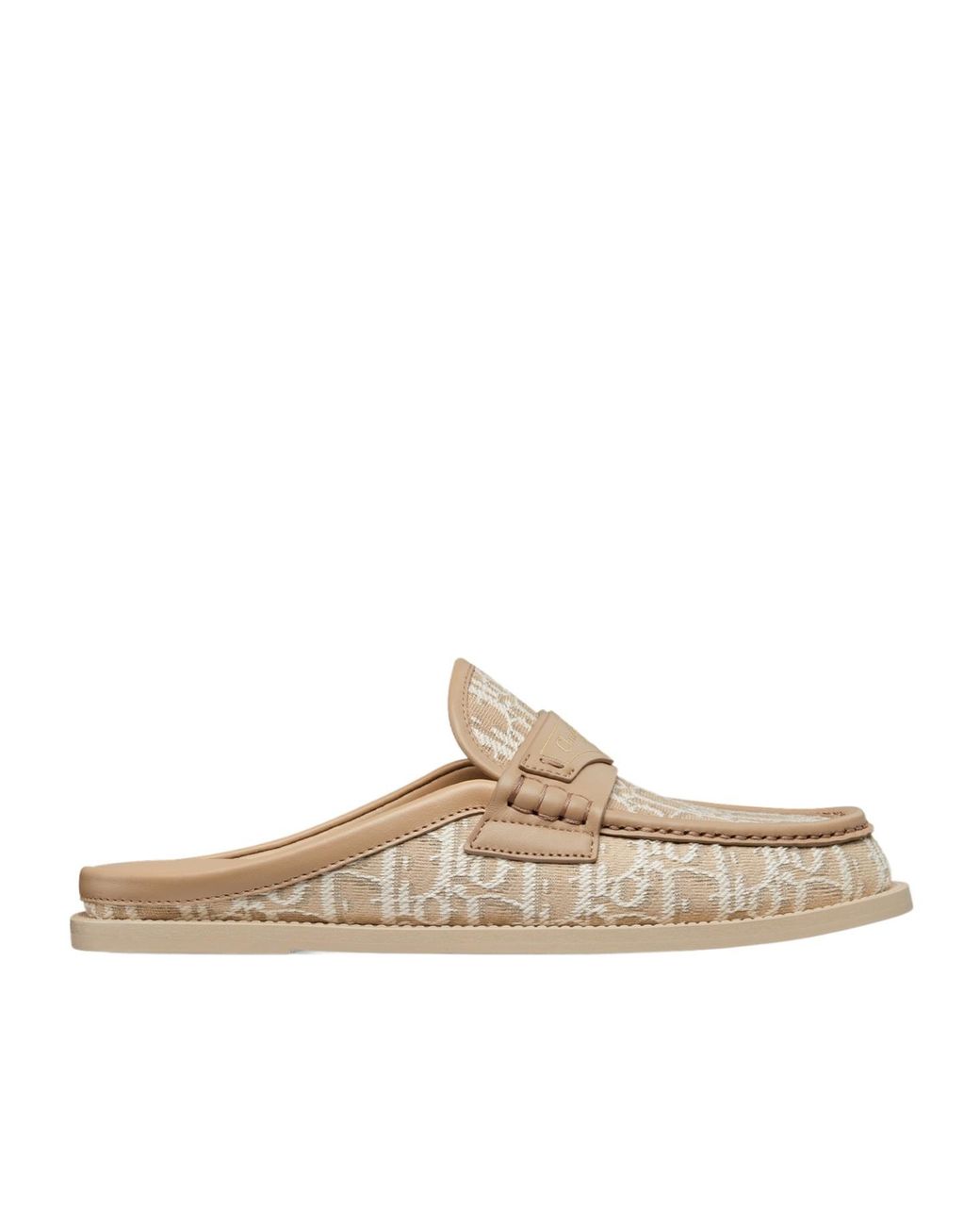 Dior Christian Logo Jacquard Slip-On Sandals in White | Lyst