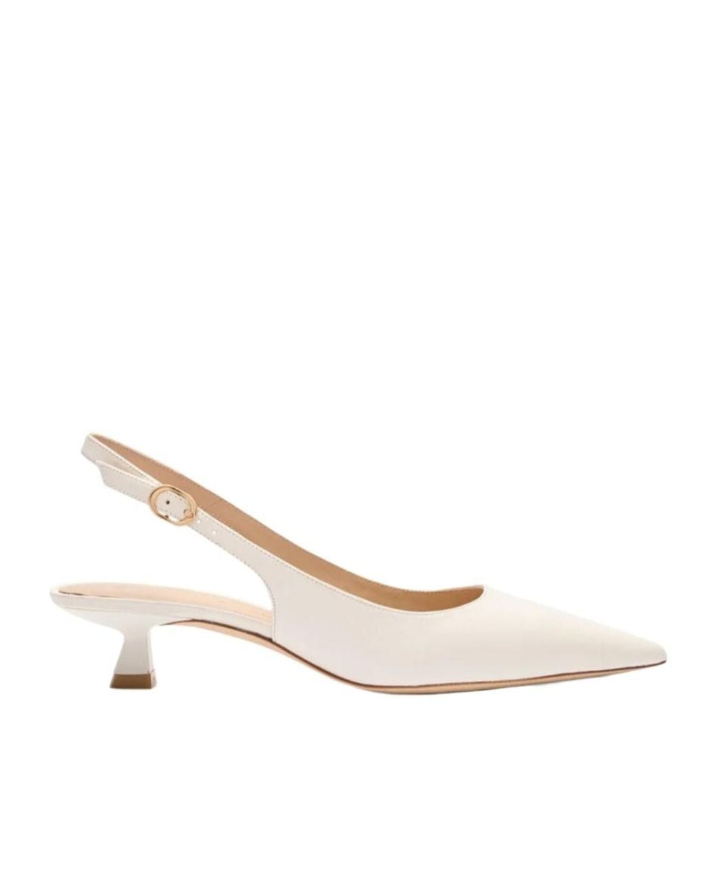 Stuart Weitzman Stuart Sculpt Slingback in White | Lyst