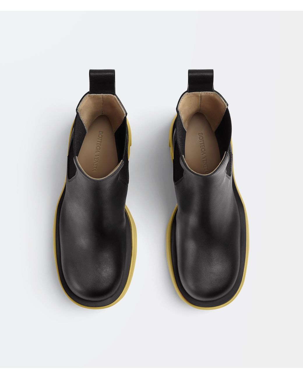 Bottega Veneta Contrast Sole Platform Ankle Boots in Black | Lyst