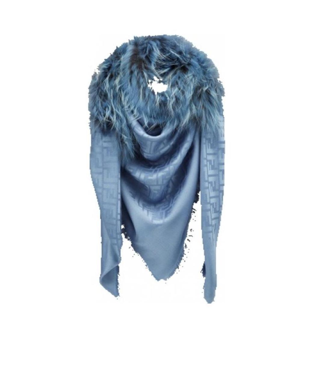 Fendi Woolly Collar Scarf in Blue | Lyst