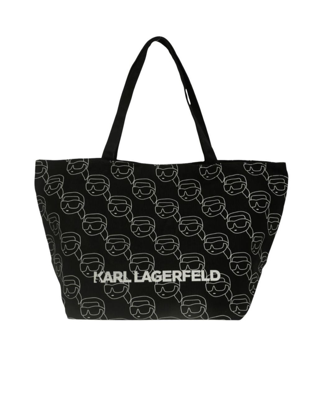 KARL LAGERFELD Ikon Karl Monogram Tote Bag in Black | Lyst
